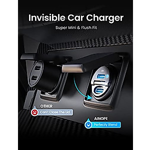 USB C Car Charger Adapter, AINOPE 72W USB C Car Faster Charger with Mini and All-Metal Body, PD 36W & QC 36W Type C Car Charger Compatible with Magsafe Car Mount, iPhone 14/13/12, iPad Pro, PPS 25W