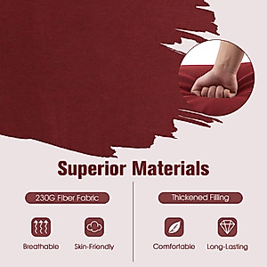 Tangkula Chaise Lounge Cushion, Tri-Fold Lounger Pad with Hook & Loop Fasteners, Patio Furniture Replacement Cushion for Indoors Outdoors, 72” x 23” (2, Red)