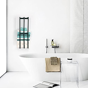 Affogato Towel Racks for Bathroom Wall Mounted, 3 Bar Metal Bath Towel Holder for Rolled Bath Towels, Hand Towels, Face Towels Bathroom Towel Storage High Stability Black