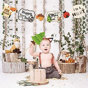 35 PCS Woodland Animal Photo Booth Props Wild One Camping Forest Theme Party Favors Decorations for Woodland Creatures Baby Shower Birthday Party Supplies