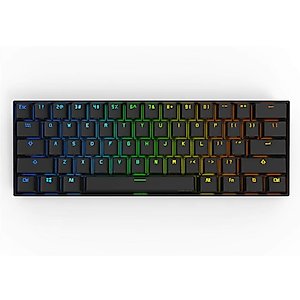 CORN Anne Pro 2 Mechanical Gaming Keyboard 60% True RGB Backlit - Wired/Wireless Bluetooth 5.0 PBT Type-c Up to 8 Hours Extended Battery Life, Full Keys Programmable (Gateron Blue, Black)