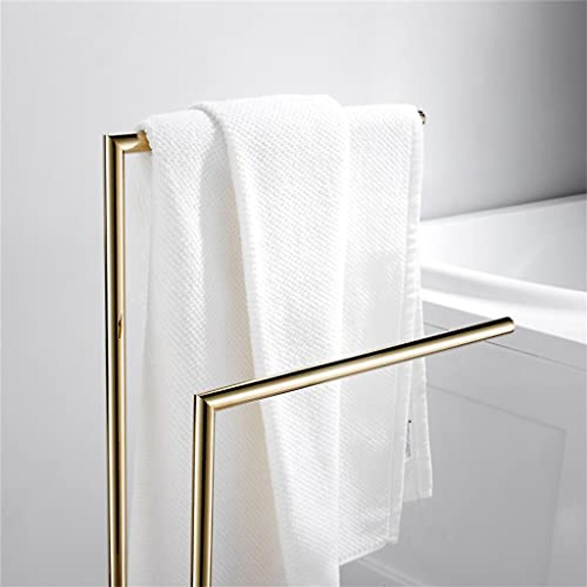 FCMLD Freestanding Towel Racks Bathroom Accessories Natural Marble Stand on Floor Towel Rail Stand Clothes Rack