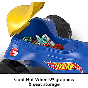 Fisher-Price Hot Wheels Toddler Tricycle Tough Trike Toy Bike with Handlebar Grips & Storage for Preschool Kids Ages 2+ Years​ (Amazon Exclusive)