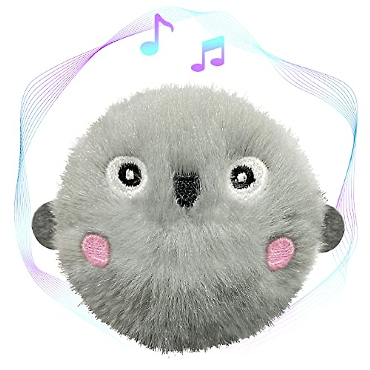 KreizyGo Cat Toys, Chirping Catnip Toy Balls, Interactive Cat Kicker Toy for Indoor Cats Exercise, Cartoon Animal Shaped, 1 Pack Fluffy Plush Fun Kitty Kitten Catnip Toy - Grey Mice