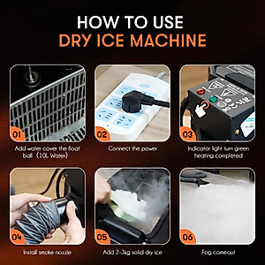 MOKA SFX 2000w Dry Ice Low Lying Fog Machine Effect with Tube for Indoor Outdoor Stage Wedding Party Club