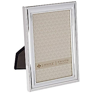 Lawrence Frames 510746 Metal Picture Frame Silver-Plate with Delicate Beading, 4 by 6-Inch