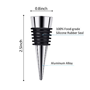 Wine Stopper, Reusable Decorative Bottle Stoppers for Kitchen, Bar, Gifts, Holiday Party, Wedding (5 Pack, Simple Style)