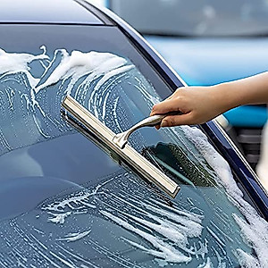 Shower Squeegee with Suction Storage Hook, 10 Inch Squeegee for Shower Glass Door