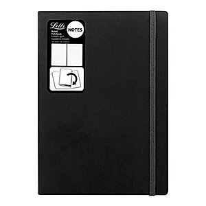 Letts Noteletts Edge Notebook, Large, Ruled, Black, 8.5 x 5.875 Inches, 192 Pages (LEN5ERBK)