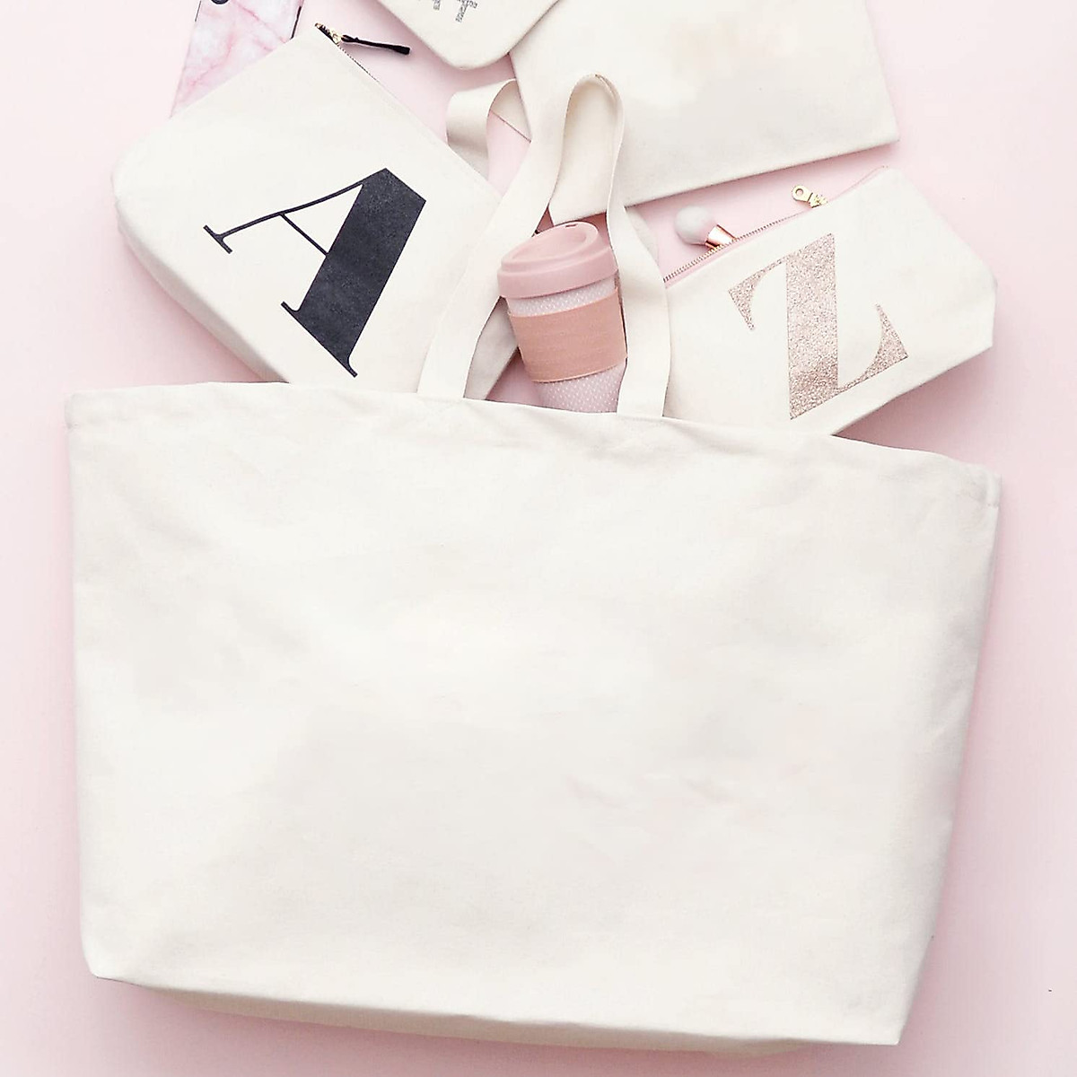 LLYLIU Large Canvas Tote Bag-Extra Big Shopping Beach Totes Bags Reusable Largest Grocery Plain Solid Bag 28"x8"x16"