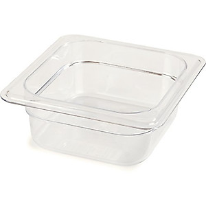 Carlisle FoodService Products 3068307 Plastic Food Pan, 1/6 Size, 2.5 Inches Deep, Clear