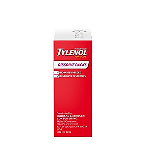 Tylenol Extra Strength Dissolve Packs with Acetaminophen for Pain & Fever, Berry, 32 Count (Pack of 1)