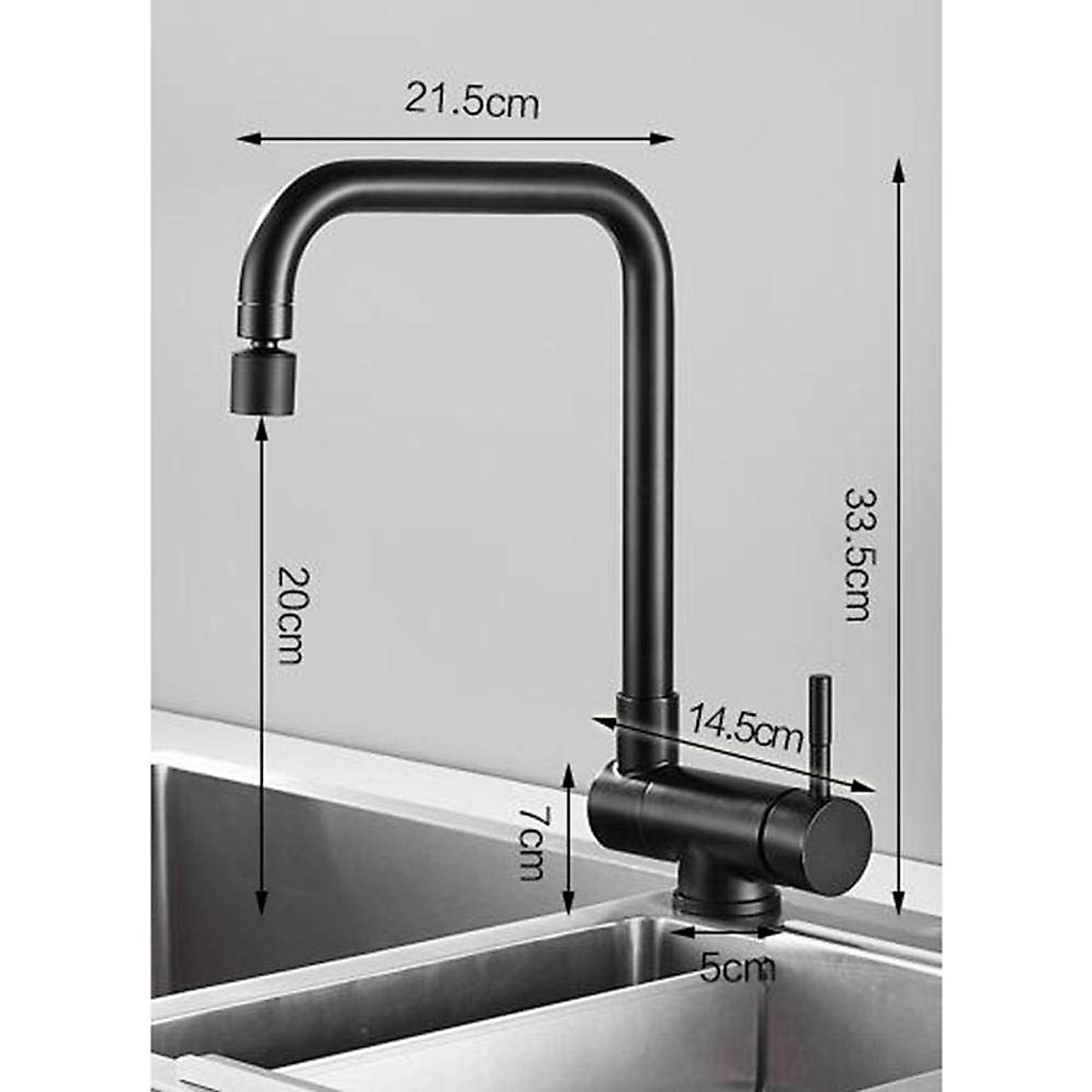 Folding Kitchen Faucets Folding Kitchen Faucet with Inner Opening Window Hot and Cold Rotating Stainless Steel Kitchen Faucet Suitable for Kitchen Sink-Black-B (Color : Black-a)