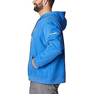 Columbia Men's PFG Triangle II Hoodie, Vivid Blue/White, Large