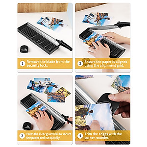 MAKEASY Paper Cutter 12 Inch, Guillotine Paper Cutter with 8 to 10 Sheet Capacity, Heavy Duty Paper Cutter for Cardstock, Paper Trimmer for Crafting, Classroom and Office