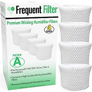Frequent Filter - Compatible Honeywell Germ Free Cool Mist Wicking Humidifier, Filter A. Fits HCM 350, HCM350w, HCM350, Quietcare Tower & More. Replacement HAC 504, HAC504, 504AW - (Pack of 4)