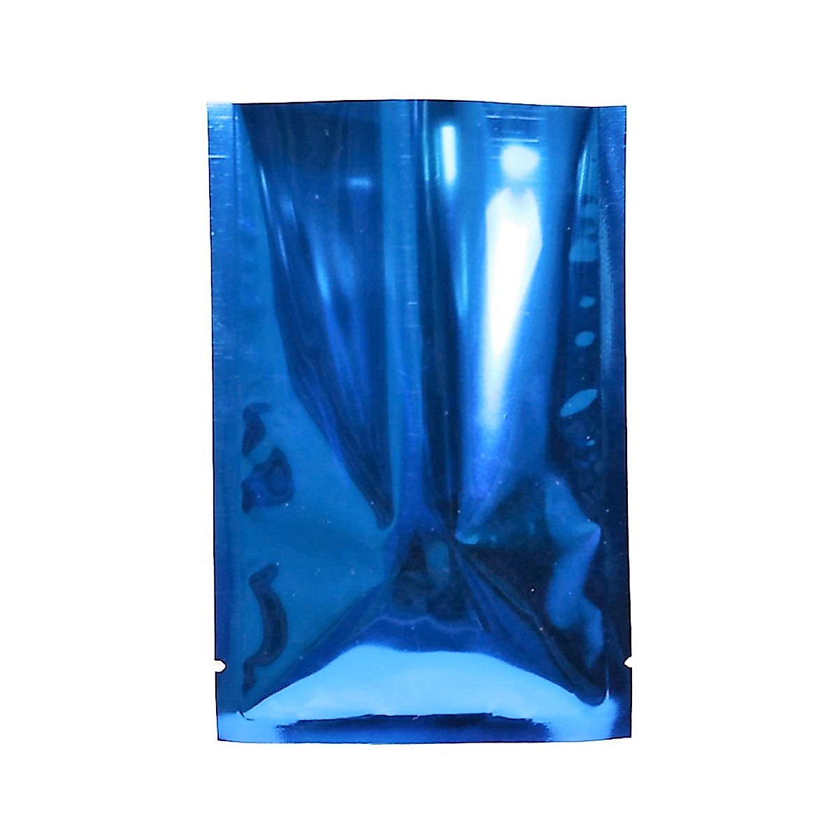 100x Premium Shiny Blue Mylar Foil Open Top Bags (6x9cm (2.3x3.5"))