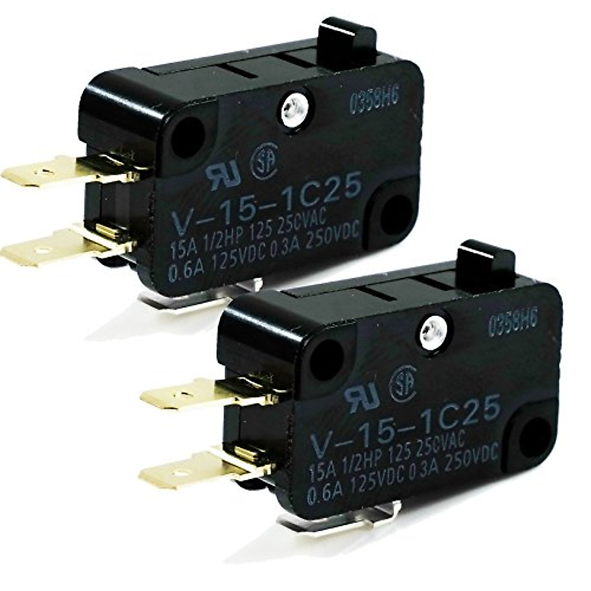 Omron Micro Limit Switch V-15-1C25 15A 125/250VAC #E66D (Pack of 2)