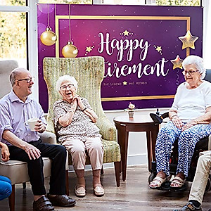 PAKBOOM Happy Retirement The Legend Has Retired Backdrop Banner - Retirement Party Decorations Supplies for Women - 3.9 x 5.9ft Purple