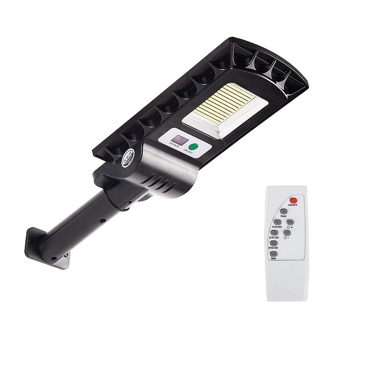 Fitsai 60W Solar Lights Outdoor Light with Remote Control, 5000 Lumens, Light Control Motion Sensor, Dusk to Dawn Security Led Flood Light for Yard, Garden, Street