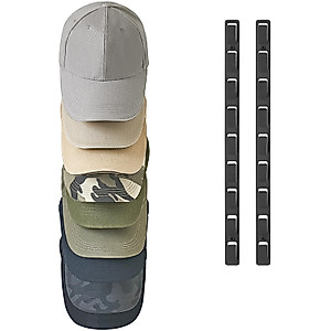Mkono Hat Organizer for Baseball Caps, Set of 2 Vertical Hat Rack for Wall Holds up to 18 Hats, Baseball Cap Organizer Hat Hanger Holder Cap Storage Display Hook for Bedroom Closet Entryroom
