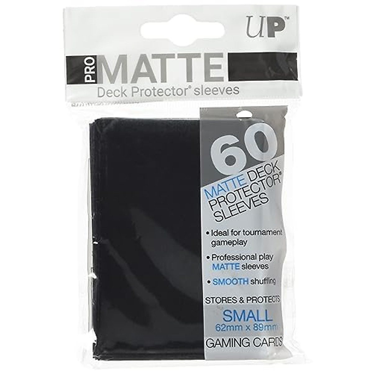 Ultra Pro 60ct Pro-Matte Black Small Deck Protectors, black, small