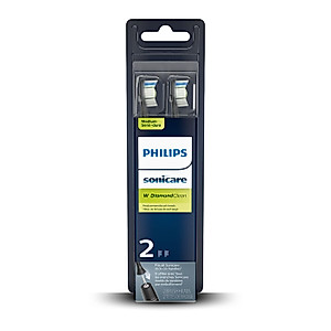 Philips Sonicare Genuine W DiamondClean Toothbrush Heads, 2 Brush Heads, Black, HX6062/95