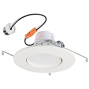 Westinghouse 5084000 80-Watt Equivalent 6-Inch Sloped Recessed LED Downlight Dimmable Warm Energy Star Light Bulb with Medium Base, 1 Count (Pack of 1), White Trim