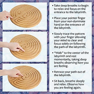 BambooMN Chartres Style 7 Circuit Bamboo Finger Labyrinth – 8” Carbonized Brown – 1 Unit