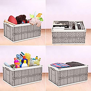 Livememory 2 Pack Collapsible Crates - Foldable Crates, 31 Liters Plastic Milk Crate Storage Bin for Home, Laundry, Clothes(17.7x 12 x 9 inches)