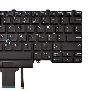 SUNMALL Backlit Keyboard Replacement Compatible with Dell Education（Latitude ） E5450 E5470 E5480 E7450 P40G E7470 E7480,Latitude 14 5480 5488 5490 5491 7480 7490 with Pointer US Layout