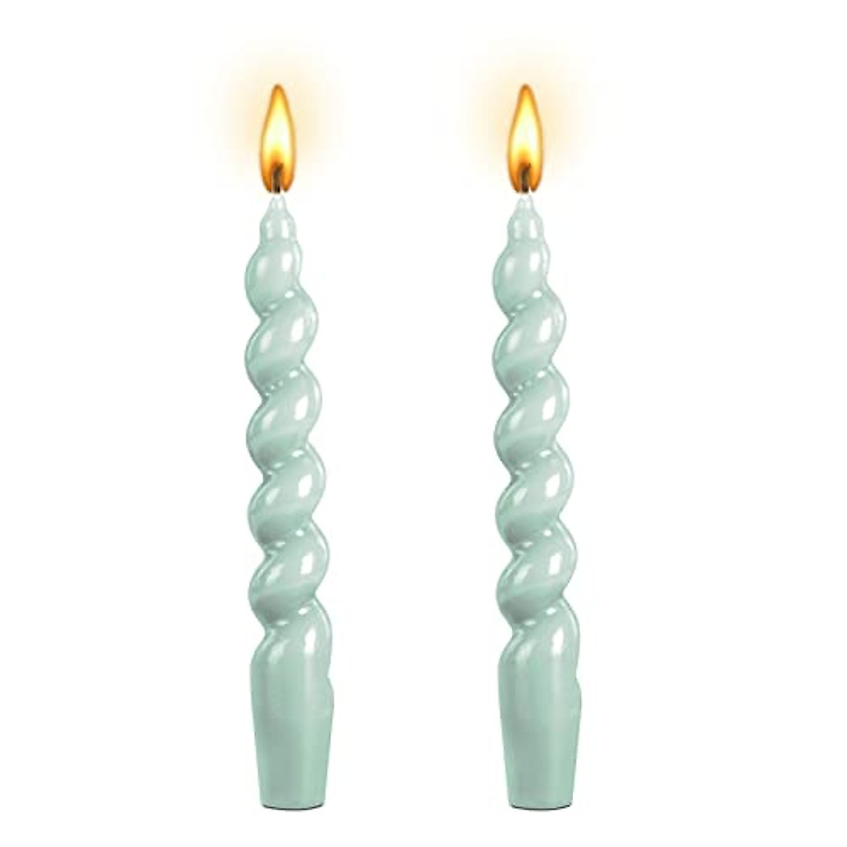 Berkebun 20CM Spiral Taper Candle -Conical Stick Candles,H7.5inch, for Holiday Wedding Party Wax Unscented Dinner Candle Long Votive Candles,Christmas Giftt,Chime Candles.(2, Blue)