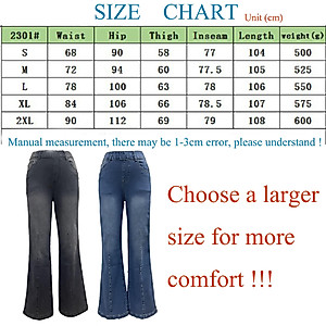 2023 New Wide Leg Jeans for Women, Oprah Favorite Jeans, Seamed Front Wide Leg Jeans Elastic Waist (X-Large,Blue)