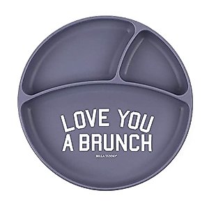 BELLA TUNNO Wonder Plate - Silicone Suction Plates For Baby and Toddler Plates, Microwave and Dishwasher Safe Food-Grade BPA Free Silicone, Love Brunch One Size WP33