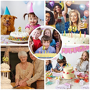 Birthday Candles for Cake, Gold Number 8 Birthday Candles, Happy Birthday Numeral Candle, Number Candles for Cake Decorations for Birthday Party Wedding Anniversary Graduation Celebration