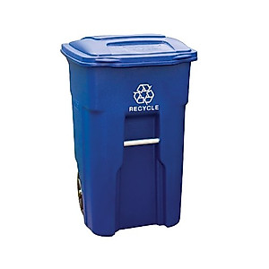 Toter 025532-R1BLU 32Gal Wheel Recycle Bin, 32 Gallon, Blue