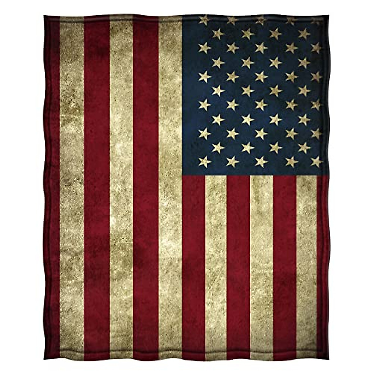 Levens US Flag Throw Blanket Gifts for Women Girls Boys, America Retro Decor for Couch Bed Sofa Travelling Camping, Birthday Christmas Soft Cozy Lightweight Blankets for Kids Adults Twin 60"x80"