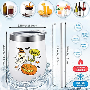 6 Pieces Bulk Halloween Gifts for Adults Men Women Pumpkin Witch's Brew Witch Room Trick or Treat Tumblers 12 oz Travel Coffee Mugs Double Wall Wine Cups for Indoor Outdoor Home Kitchen Decorations