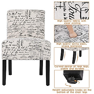 Modern Fabric Living Room Chairs with Solid Wood Legs Home Furniture (1, White)