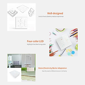 YUHOME WiFi Smart Thermostat Temperature Controller Weekly Programmable Supports Touch Control/Mobile APP/Voice Control for Electric Floor Heating 16A White