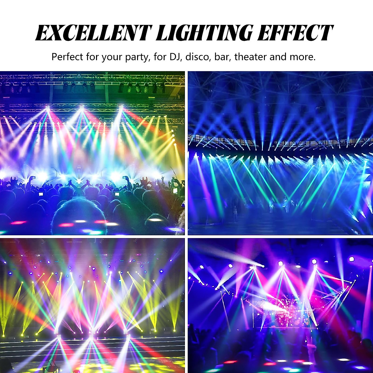 8x15W Spider Moving Head Light LED RGBW 4in1 Portable Stage Light, Strobe Party Beam DJ Lighting DMX 512 & Sound Activated for KTV Disco Party Event