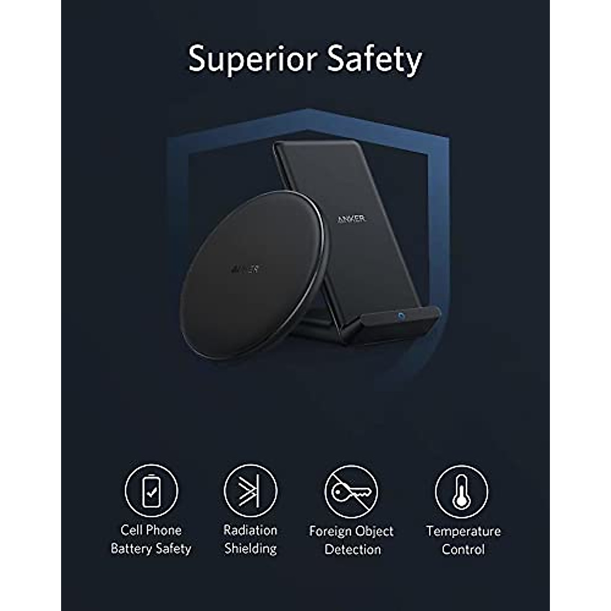 Anker Wireless Chargers Bundle, PowerWave Pad & Stand Upgraded, Qi-Certified, Fast Charging iPhone 12, 12 Mini, 12 Pro, Max, SE, 11, 11 Pro, 11 Pro Max, Xs Max, Galaxy S20, Note 10 (No AC Adapter)