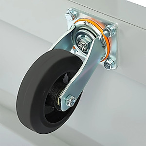 Saranya 18 Shop New Gray Flat Cart Hand Truck 2000 Lbs Capacity Trolley Heavy Duty Steel Push 4 Rubber Wheels Flatbed Industrial Moving Transport Platform 48.11" L x 23.66" W x 28.85" H