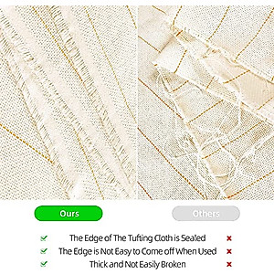 79" × 59" Tufting Cloth with Marked Lines, Rug Backing Fabric Monk Cloth with Positioning Marked Line, Punch Needle Needlework Fabric for Loop Pile Tufting Gun, Rug-Punch, Punch Needle, Rug Hooking