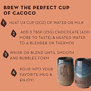 70% Spicy Dark Drinking Chocolate - Certified Organic Hot Cacao / Fair Trade Cocoa - by CACOCO (7.05 ounces) …