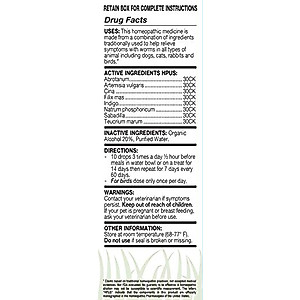 OLLOPETS Worms, Organic Homeopathic Remedy for All Pets, 1 Fl Ounce