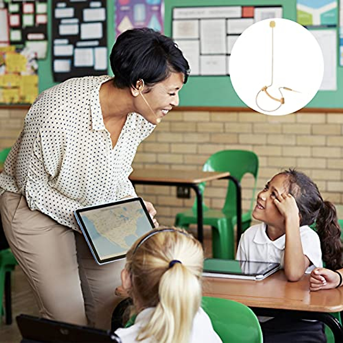 Haoin Single Ear Headset Microphone Earset Headworn Mic Compatible with AKG Wireless System Bodypack Transmitter with 1.2m Cable Windscreen Mini XLR 3 Pin TA3F Plug