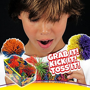 JA-RU Bandy Ball (Random Color), 3" Fidget Ball with String & Spike, Stress Relief Sensory Toy for Kids & Adults