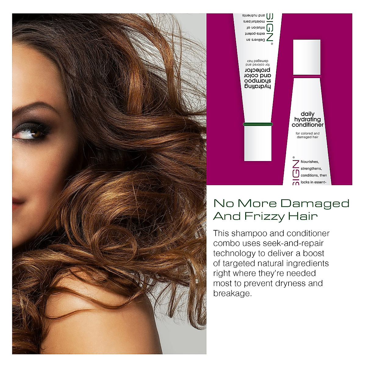 TRI Design Hydrating Shampoo & Conditioner Set - Sulfate Free Shampoo & Conditioner for Dry & Damaged Hair - Protect, Repair, and Moisturize Curly, Straight, Wavy, and Color-Treated Hair - 10.5 Ounce