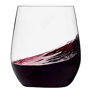 Munfix 48 Pack Plastic Stemless Wine Glasses Disposable 12 Oz Clear Plastic Wine Cups Shatterproof Recyclable and BPA-Free